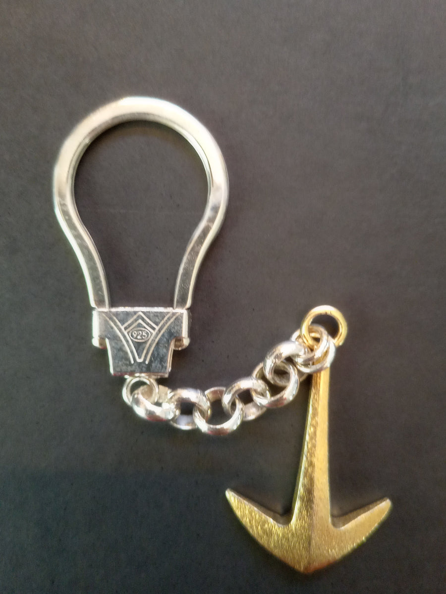 Silver key ring anchor KRs112 – www.nauticalgifts.gr